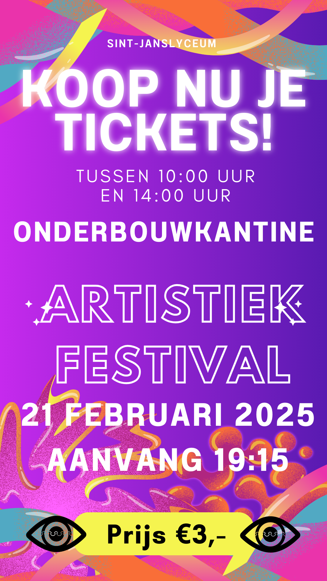 Kaartverkoop Artistiek Festival! | Sint-Janslyceum